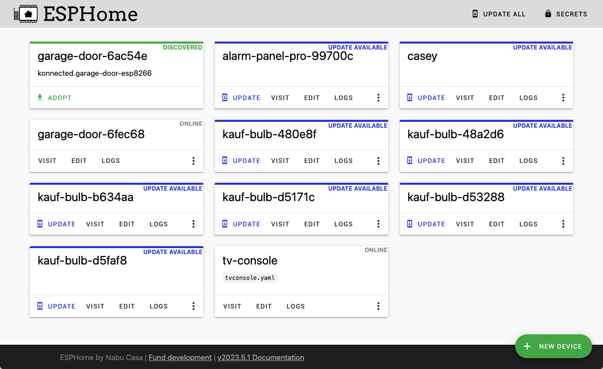 Adopt a Konnected device running ESPHome into ESPHome Dashboard